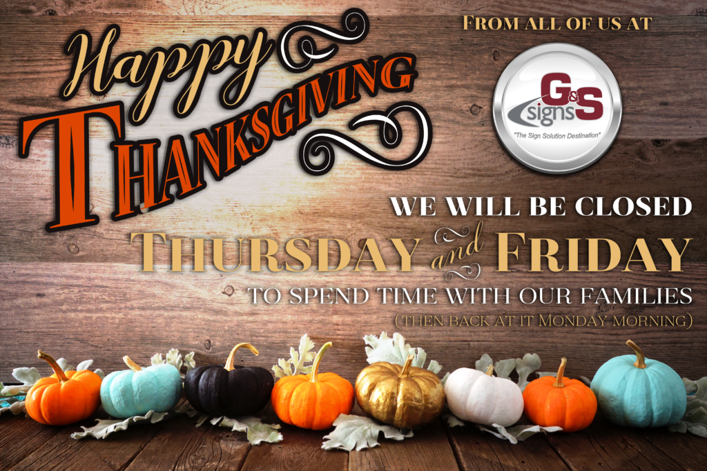 Office Closed Sign Thanksgiving